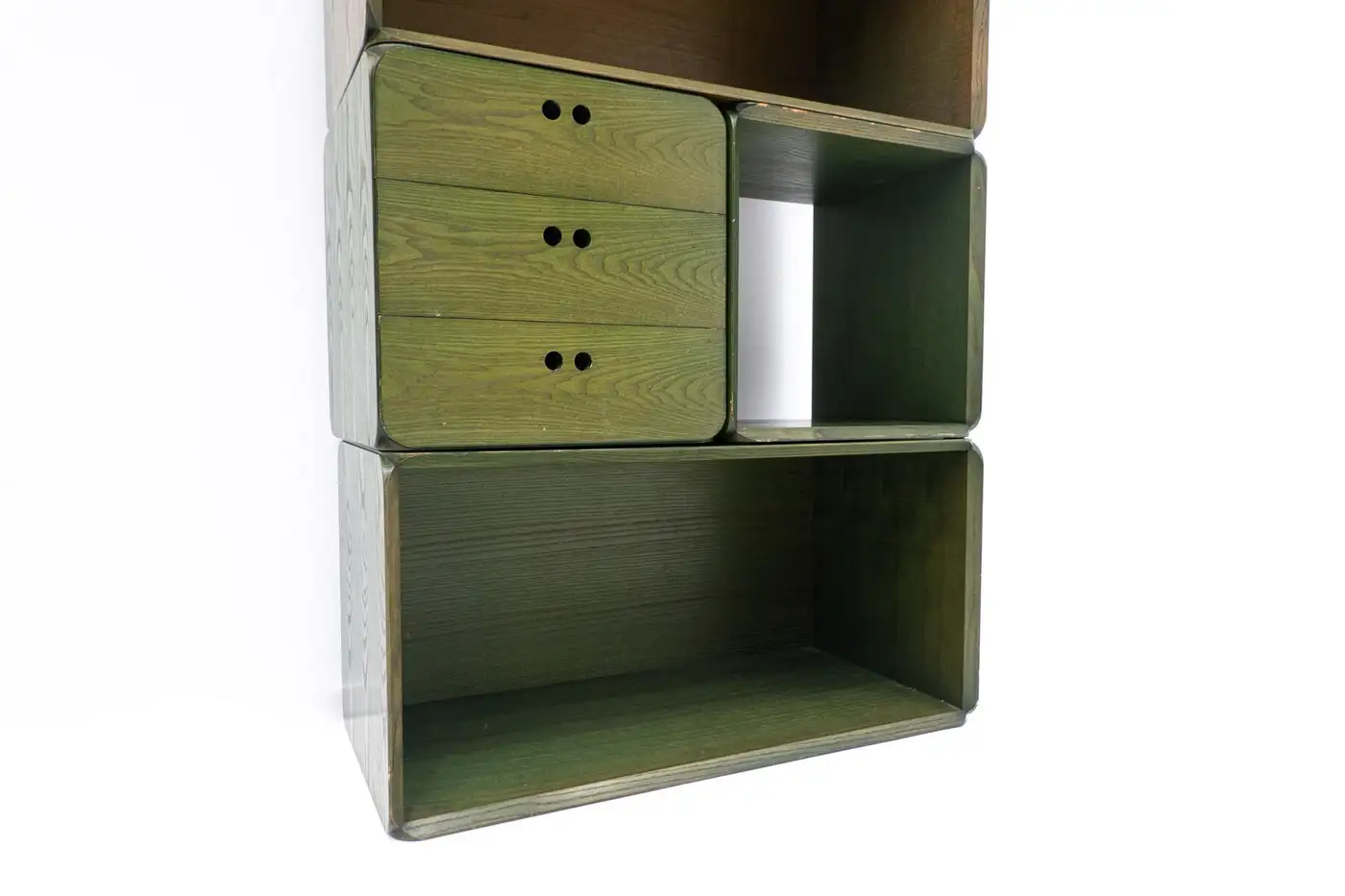 Mid-Century Set of Modular Green Wooden Cubes by Derk Jan de Vries ...