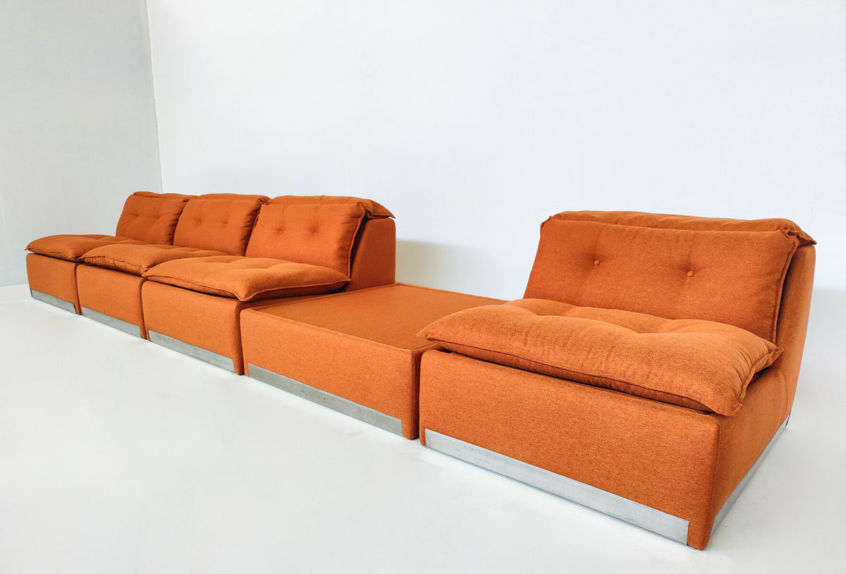 Mid Century Modern Italian Orange Modular Sofa - Living in Style Gallery