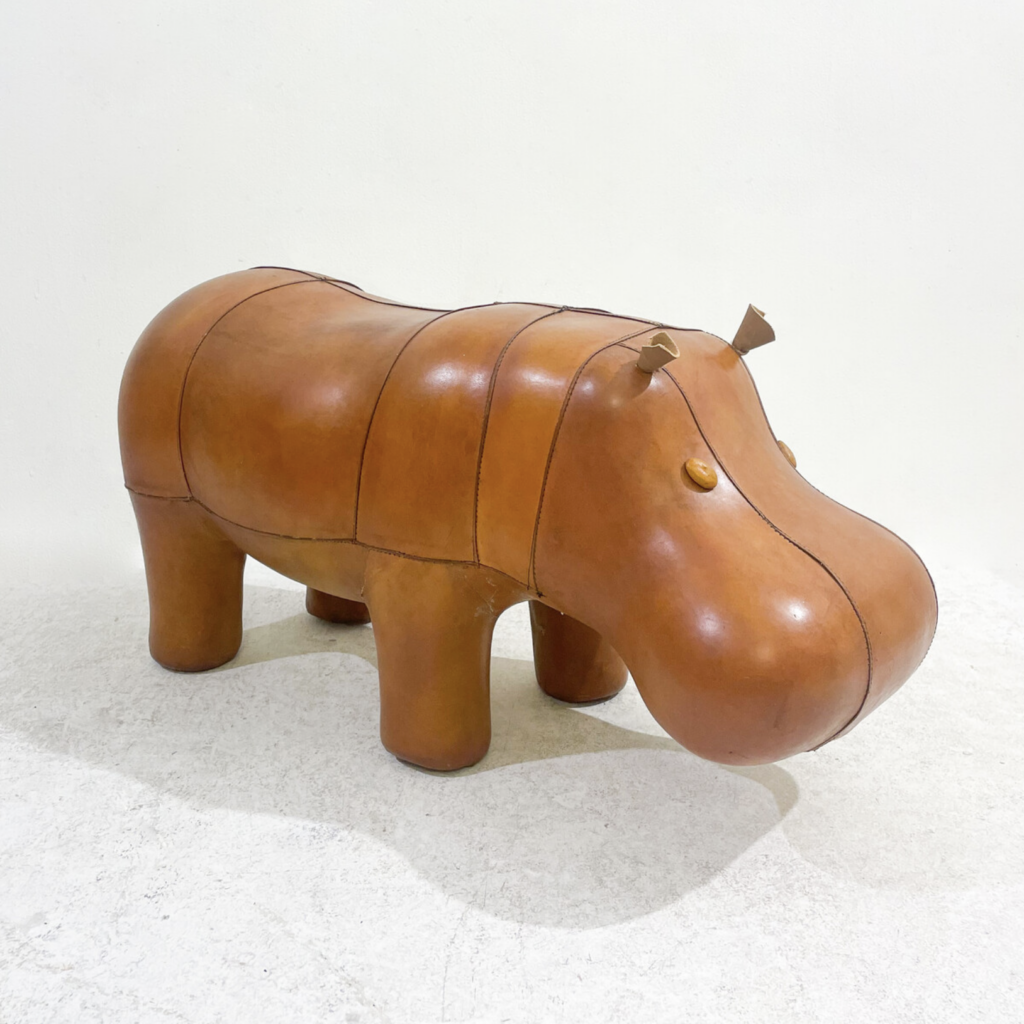Leather Hippo Footstool by Dimitri Omersa, 1960s - Living in Style Gallery