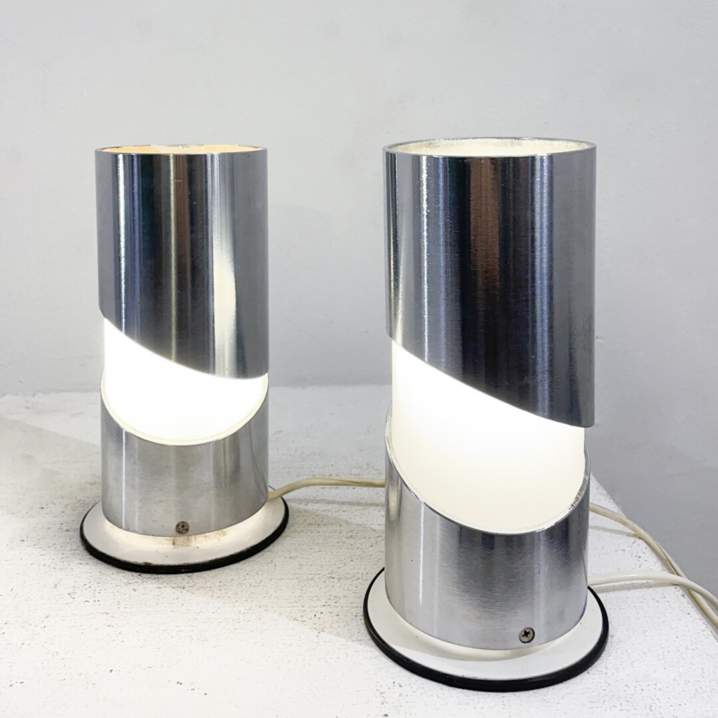 Mid-Century Modern Pair of Tube Table Lamps by Imago DP, Italy, 1970s ...